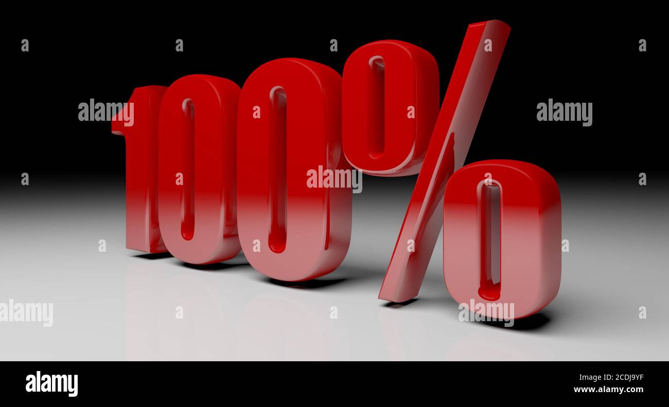 100% 3d text Stock Photo - Alamy