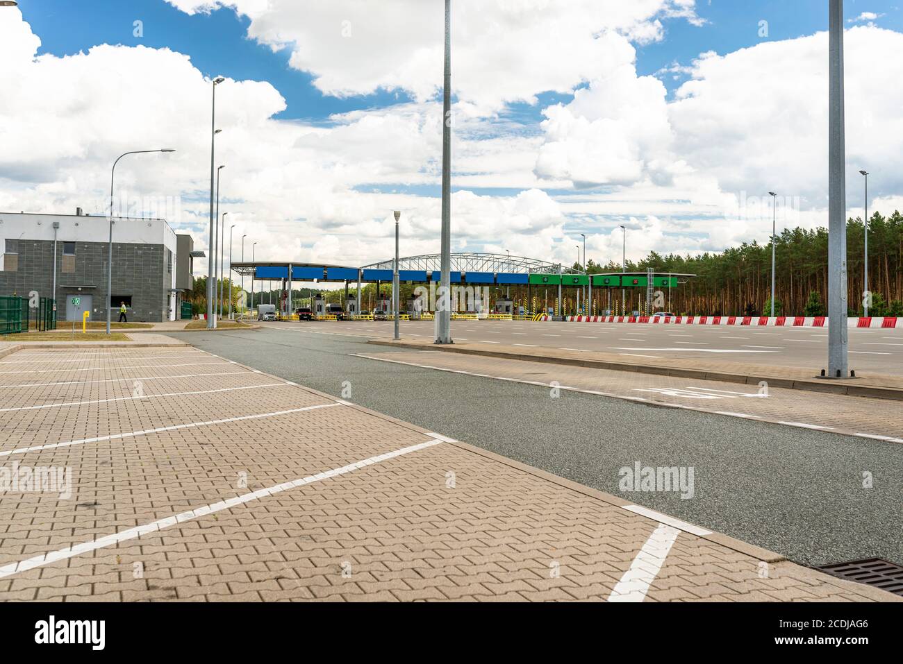 Tarnawa Rzepinska, Poland August 28, 2020. Tarnawa toll collection ...