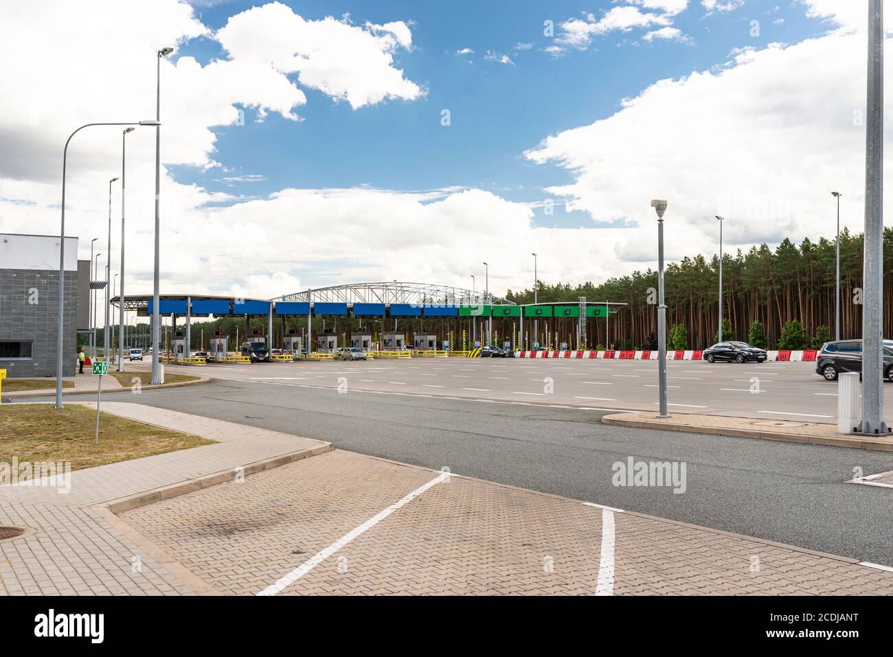 Tarnawa Rzepinska, Poland August 28, 2020. Tarnawa toll collection ...