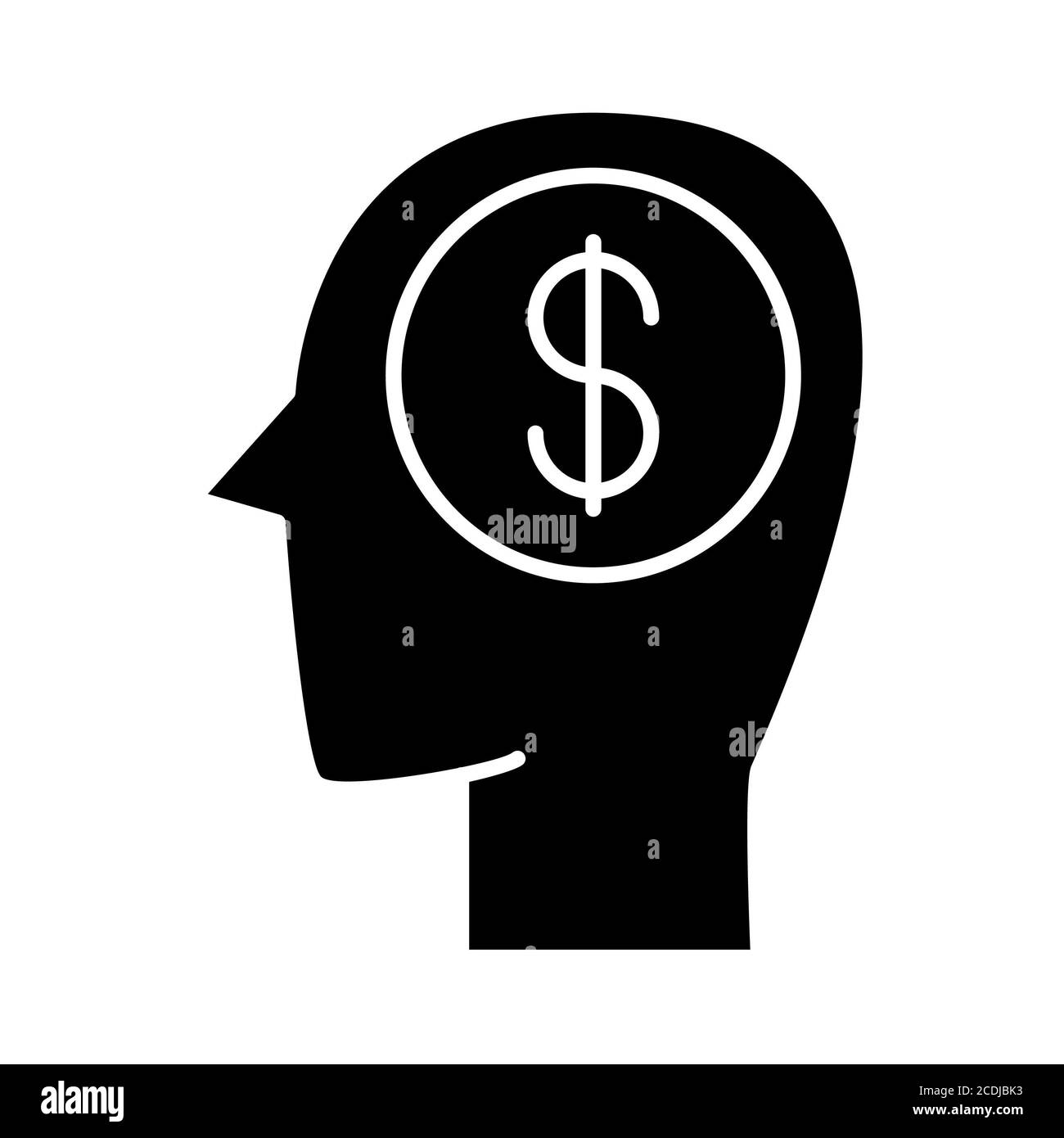 Money Brain Banking Glyph Icon Stock Photo - Alamy