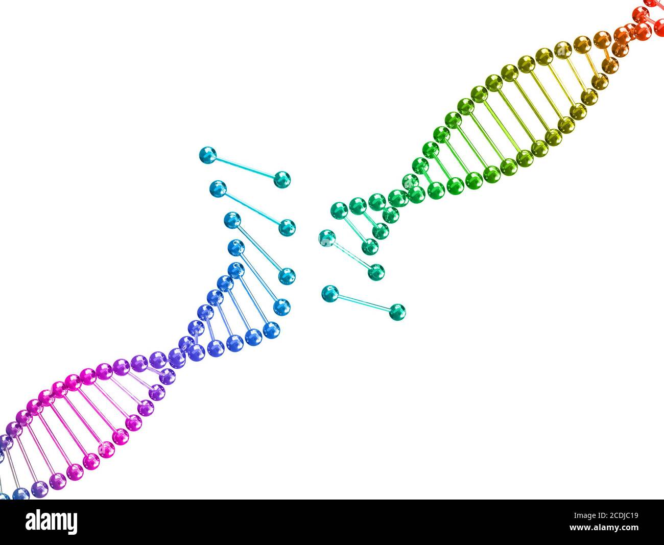 fine image 3d of broken dna illustration Stock Photo - Alamy