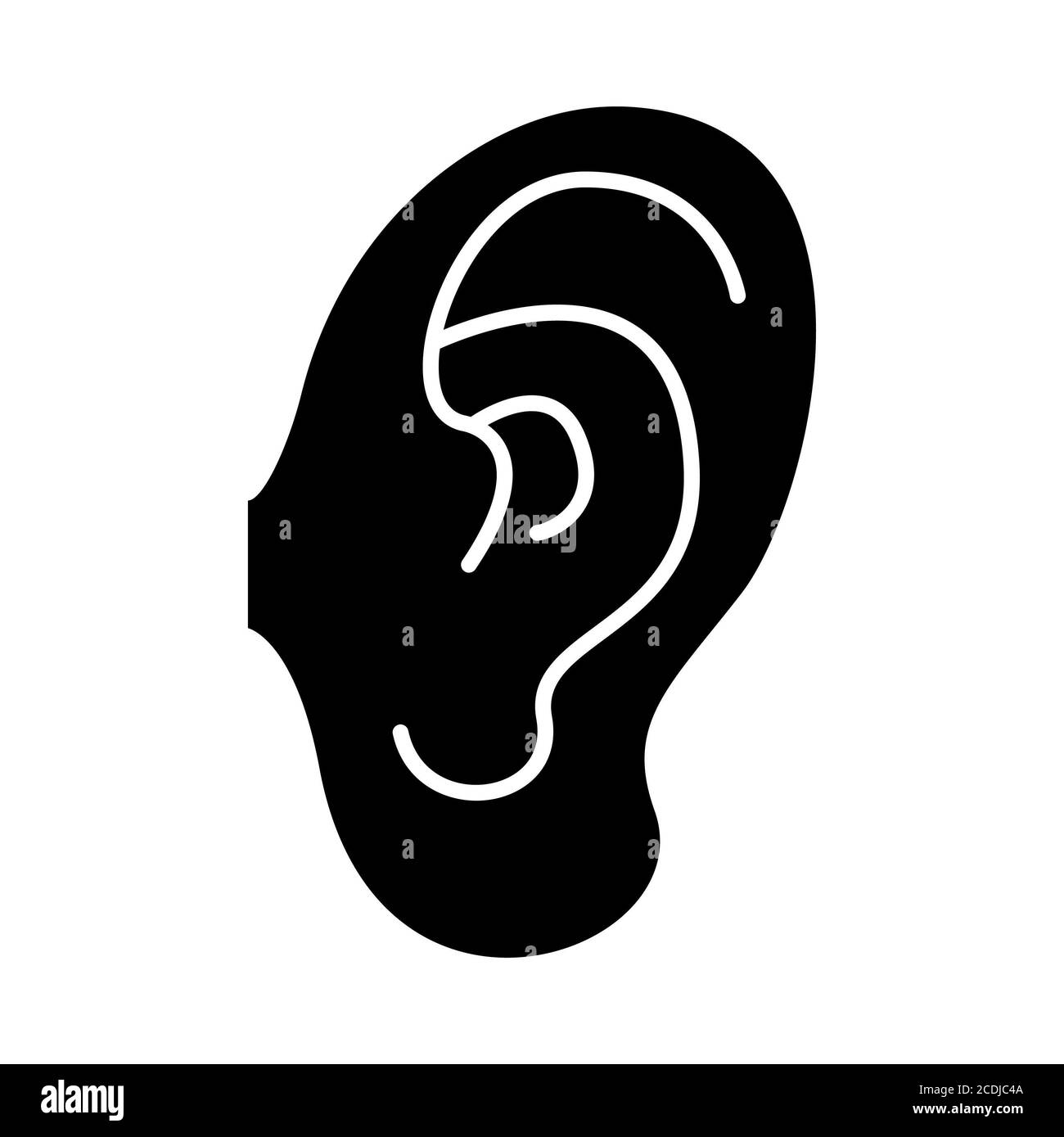 Ear Anatomy Glyph Icons Stock Photo - Alamy