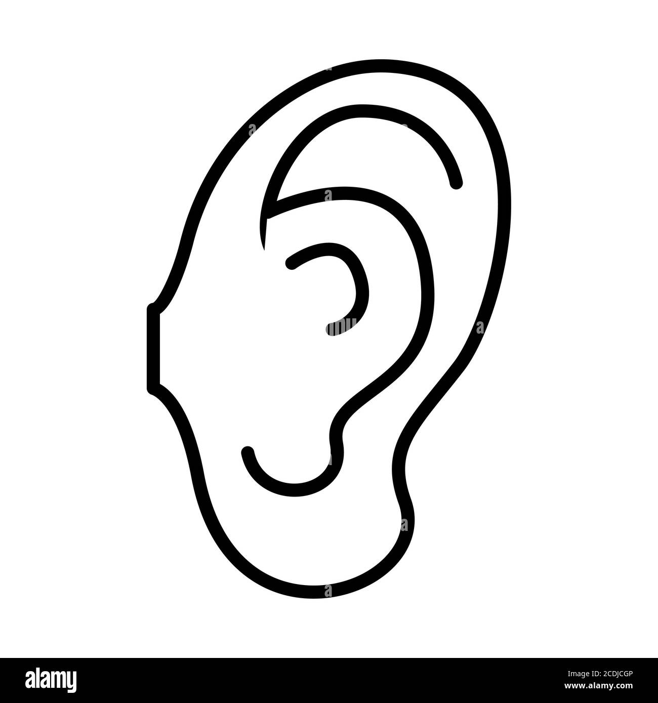 Ear Anatomy Line Icon Stock Photo - Alamy