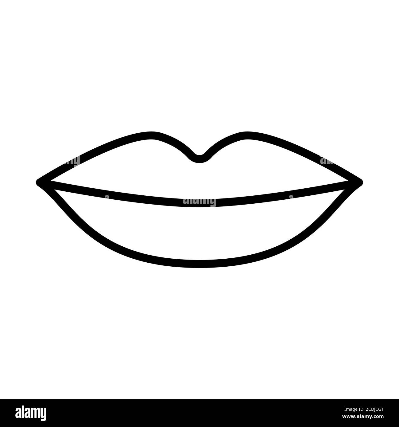 Lips Anatomy Line Icon Stock Photo - Alamy