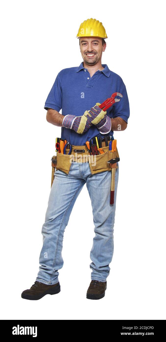 Male worker standing on Cut Out Stock Images & Pictures - Alamy