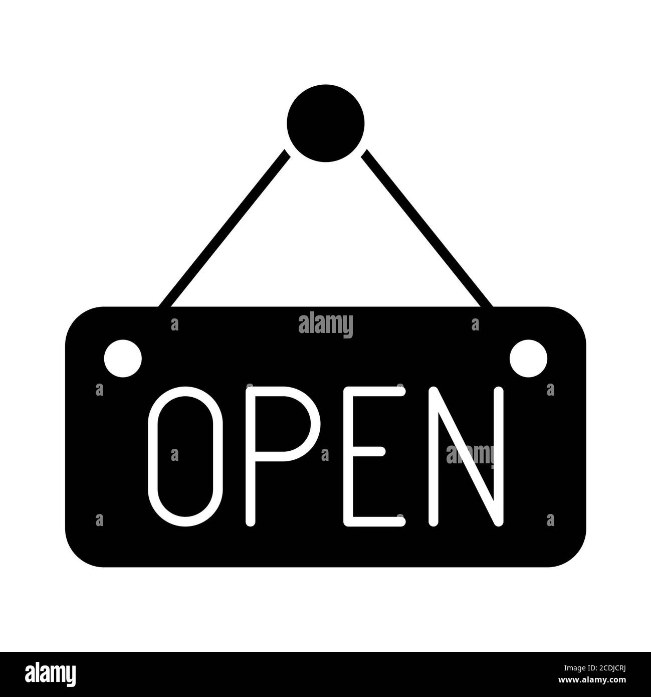 Open Sign Shopping Glyph Icons Stock Photo - Alamy