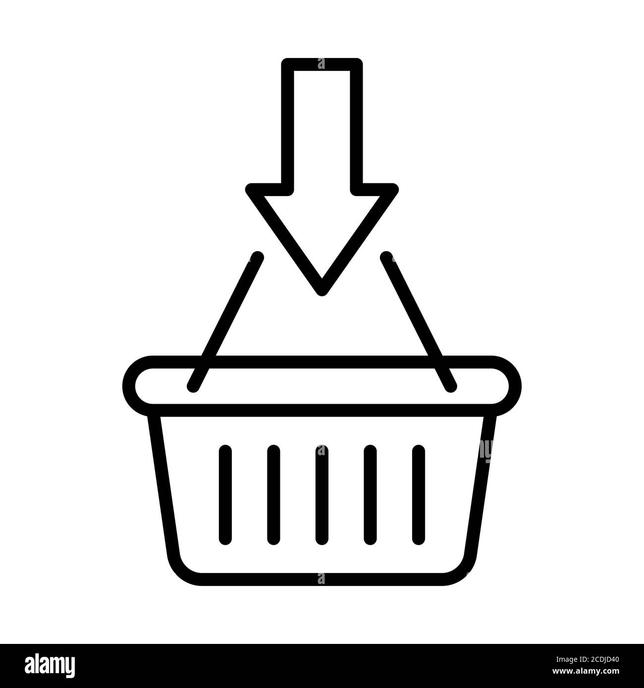 Put in th Cart Shopping Line Icons Stock Photo - Alamy