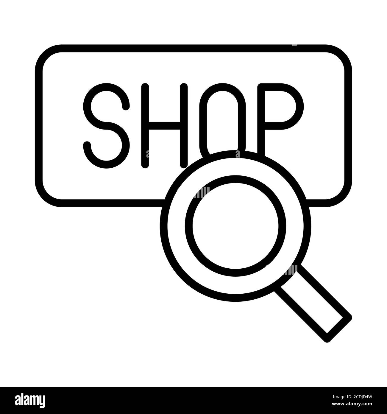 Searching Shop Shopping Line Icons Stock Photo - Alamy