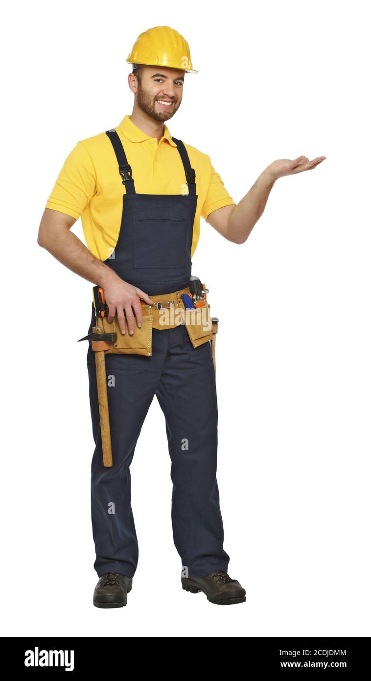 showing pose for handyman Stock Photo - Alamy