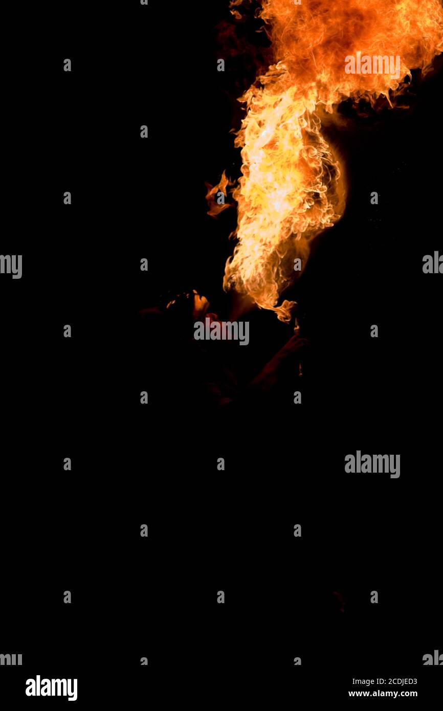 Fakir with fire Stock Photo - Alamy