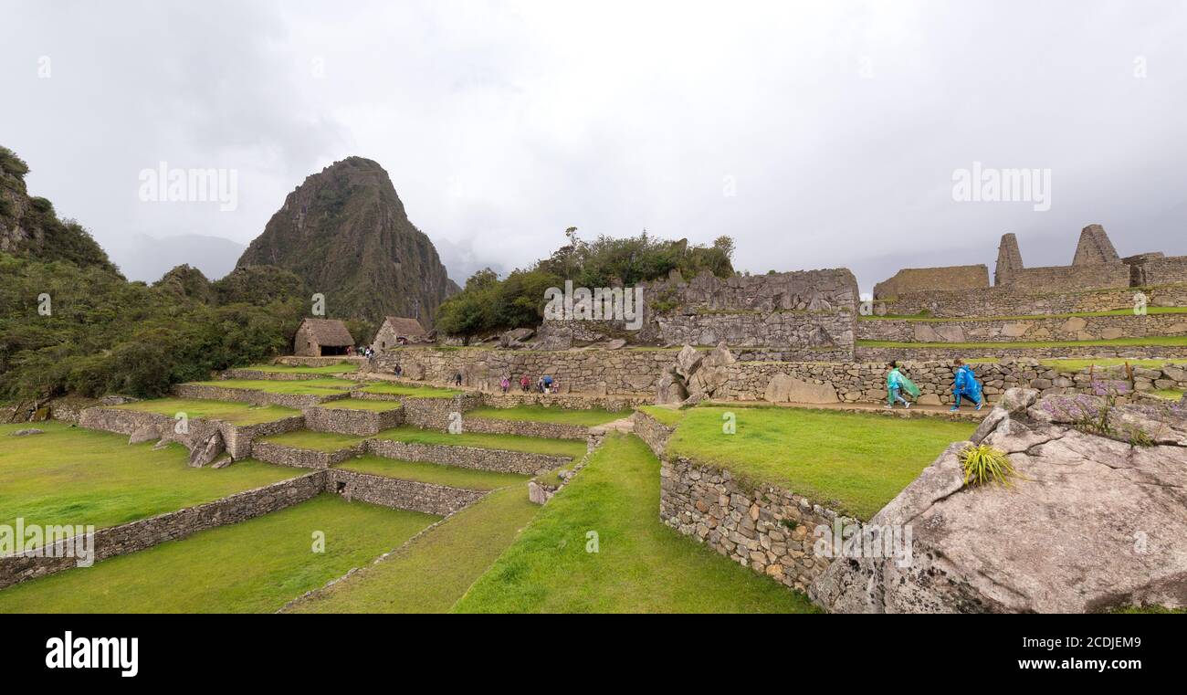 Machu Picchu, Peru - october 06, 2018: View of tourists visiting the ...