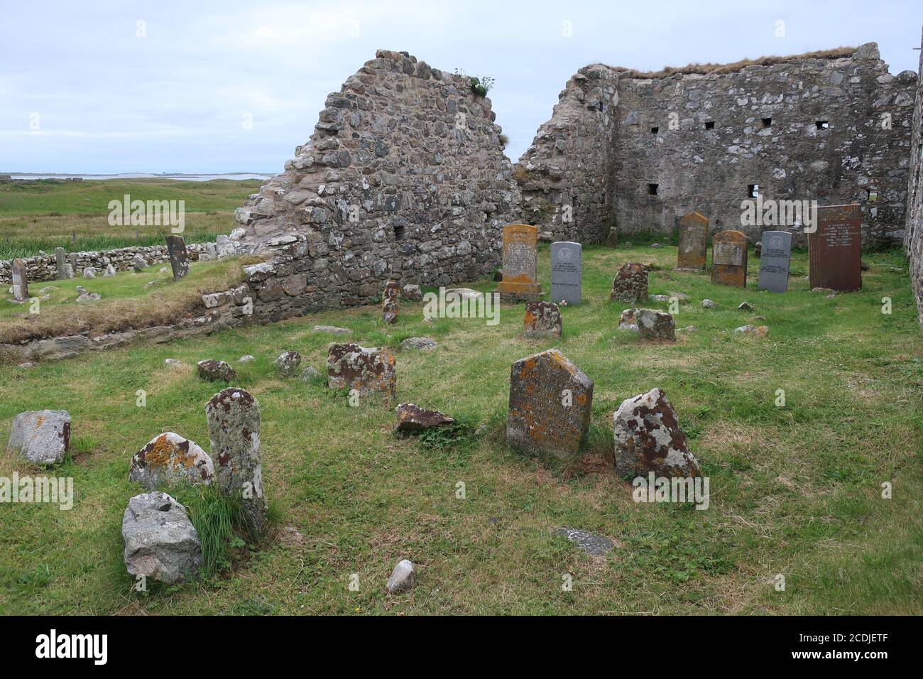 The ruins of Teampull na Trionaid. The Hebridean Way. Carinish. North ...