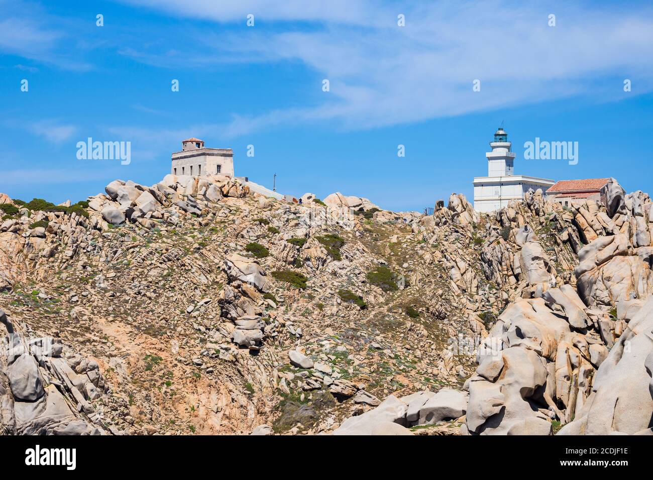Italy, Sardinia, Santa Teresa Gallura, Lighthouse at Capo Testa Stock ...