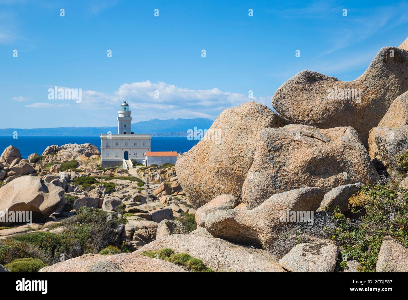 Italy, Sardinia, Santa Teresa Gallura, Lighthouse at Capo Testa Stock ...