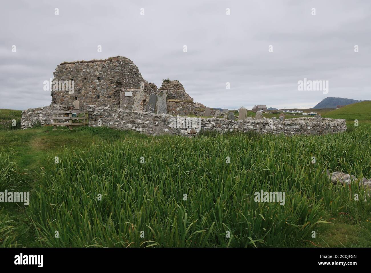 The ruins of Teampull na Trionaid. The Hebridean Way. Carinish. North ...