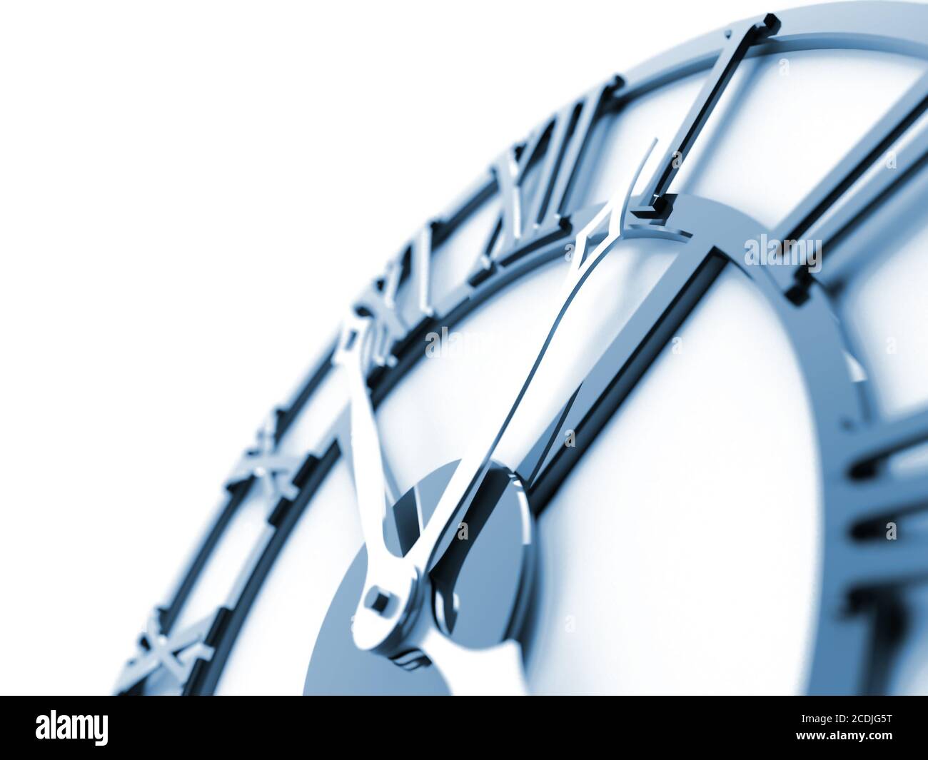 old dark blue metallic clock on a white background Stock Photo - Alamy