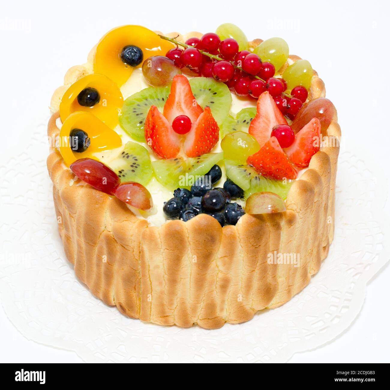 fruit and berry sponge cake Stock Photo - Alamy