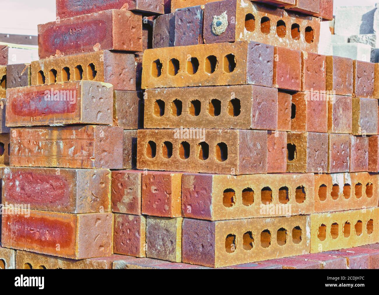 Bricks Stacked in Rows Stock Photo - Alamy