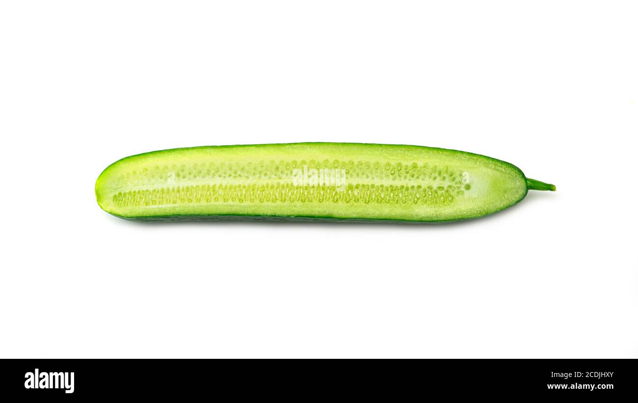 Fresh sliced cucumber. Close up. Isolated on white background Stock ...