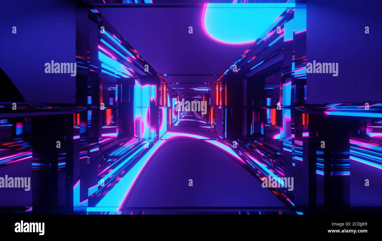 Radiating Reflection of Intense Light Beam 4k uhd 3d illustration ...