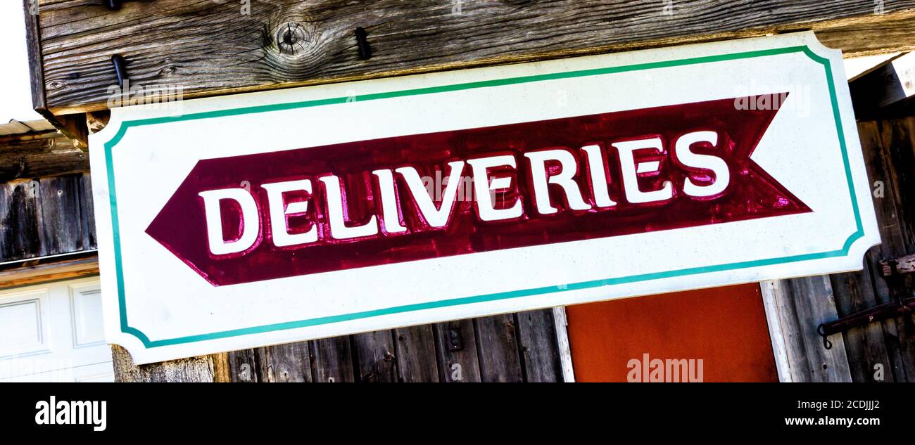 Deliveries sign hi-res stock photography and images - Alamy