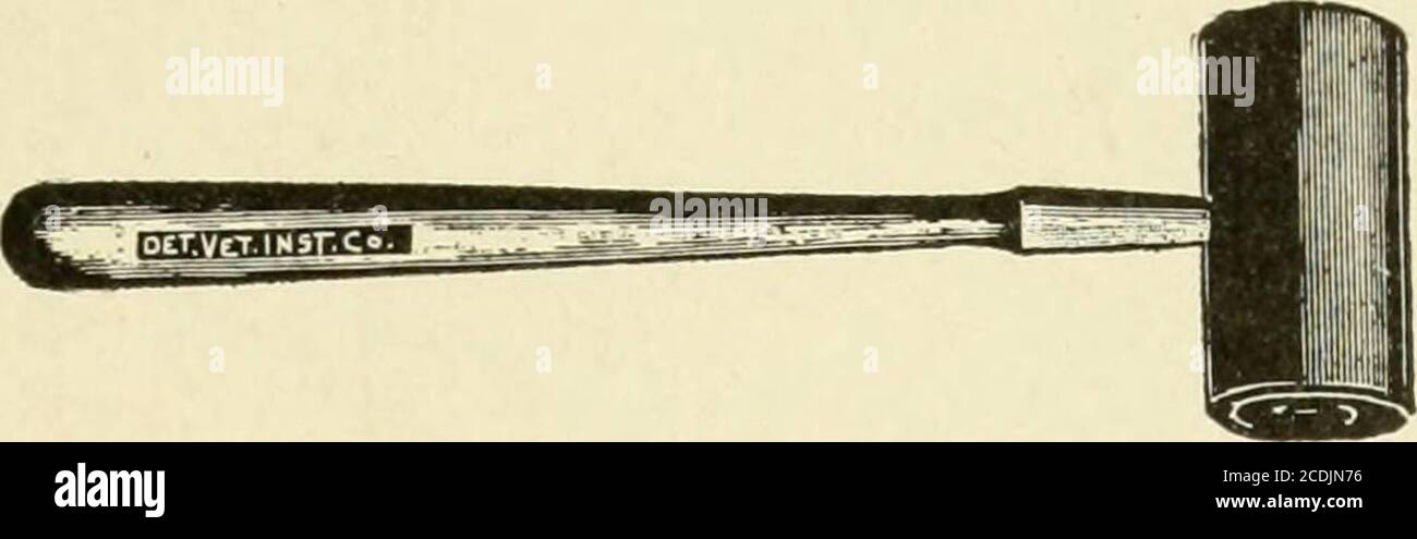 . Veterinary post-mortem technic . Fig. 33.—Metal-bound wood mallet ...