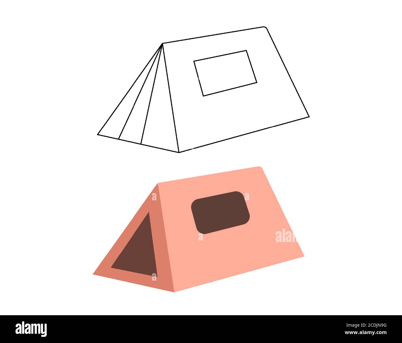 Outline tent. Colored flat tent vector illustration Stock Vector Image ...