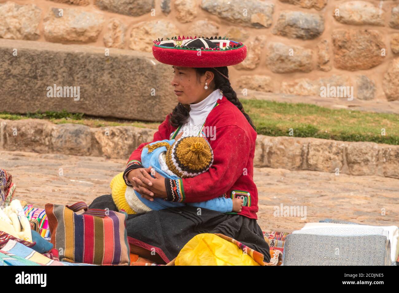 Chinchero, Peru - october 05, 2018: saleswoman in the local market with ...
