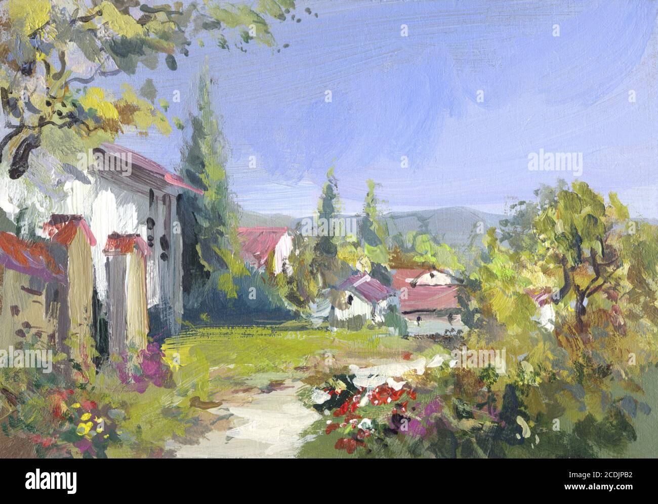 Landscape garden painting hi-res stock photography and images - Alamy