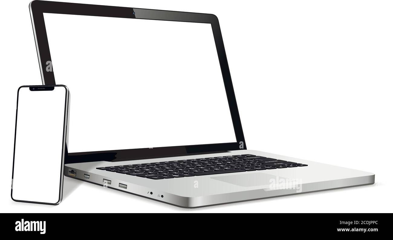 Realistic silver smartphone blank Cut Out Stock Images & Pictures - Alamy