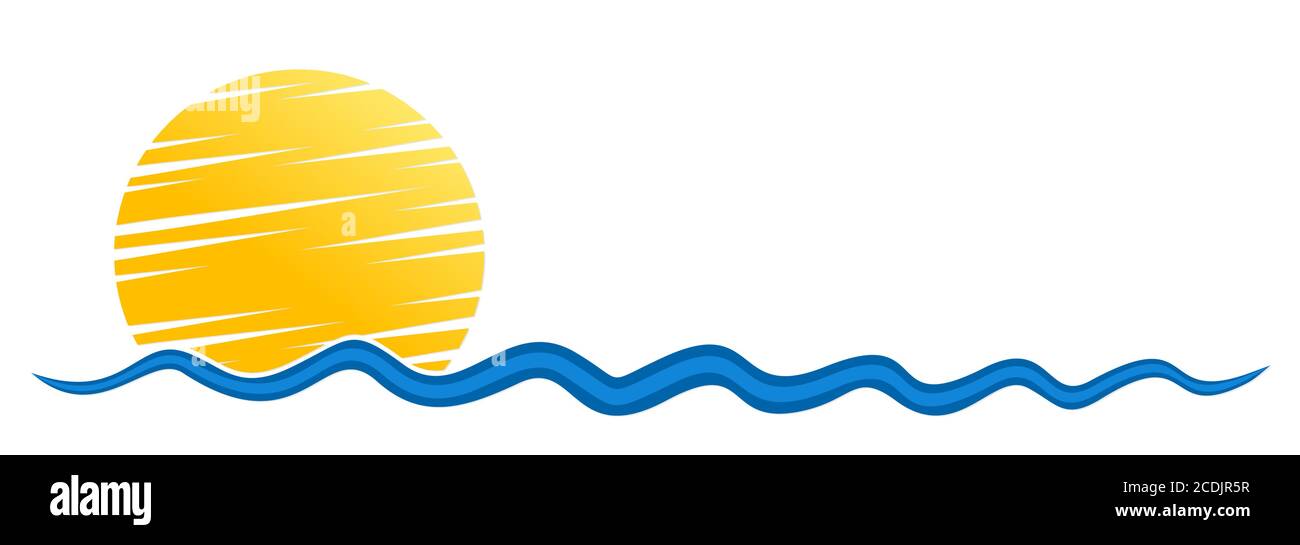 Sun and Blue Wave Symbol Stock Vector Image & Art - Alamy
