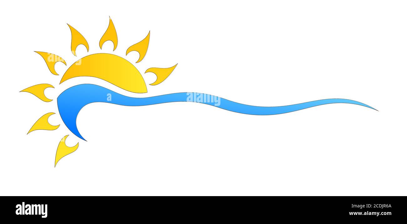 Sun and Blue Wave Symbol Stock Vector Image & Art - Alamy