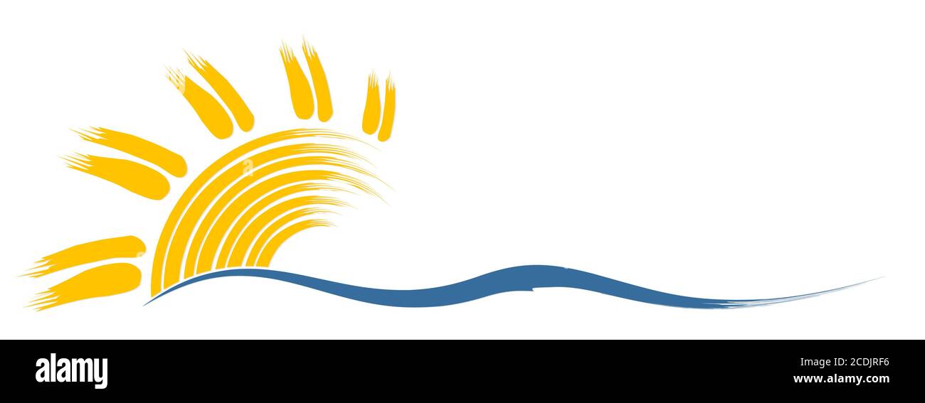 Sun and Blue Wave Symbol Stock Vector Image & Art - Alamy
