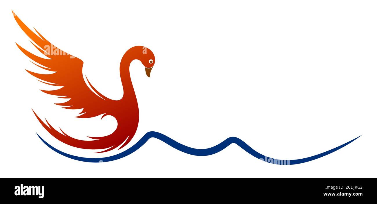 Red bird symbol with wave Stock Vector Image & Art - Alamy