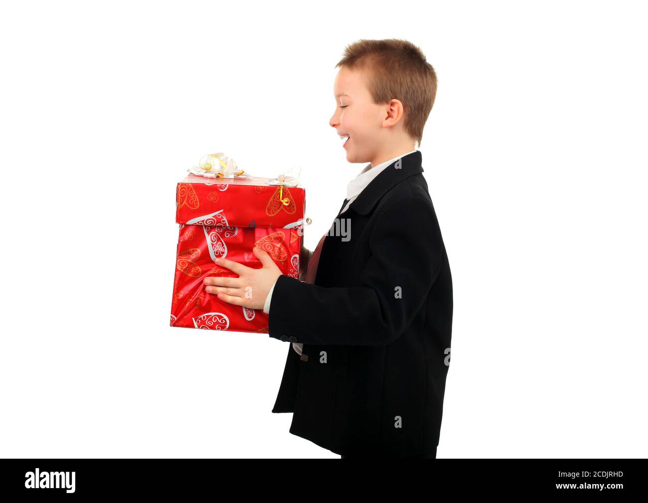 Boy receive present hi-res stock photography and images - Alamy