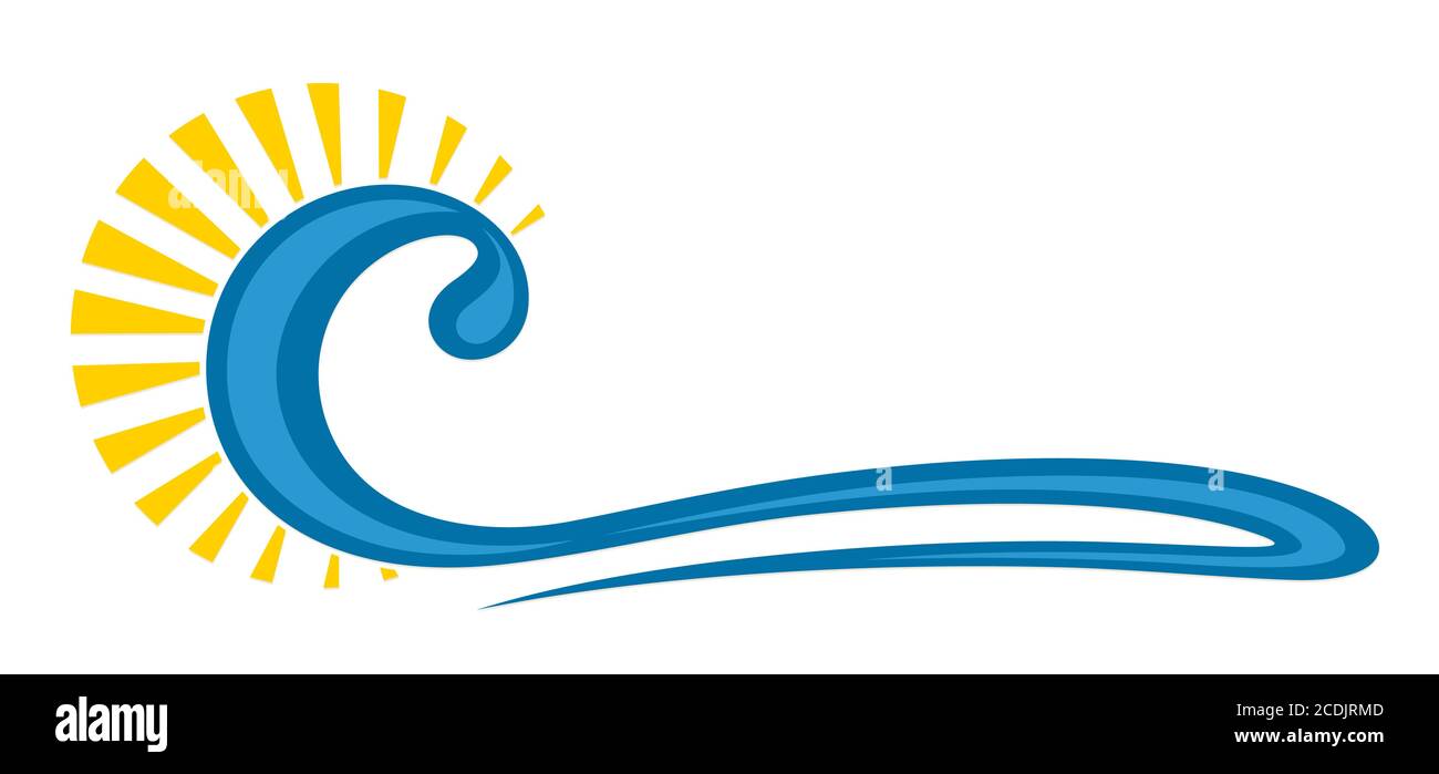 Sun and Blue Wave Symbol Stock Vector Image & Art - Alamy