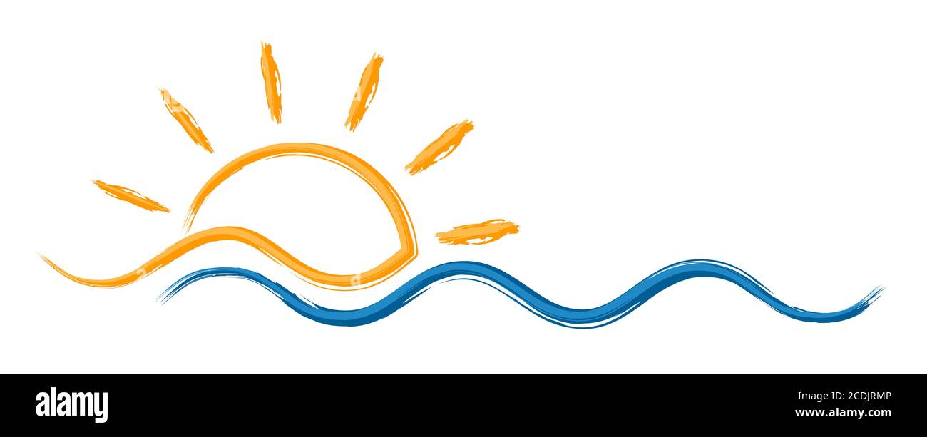 Sun and Blue Wave Symbol Stock Vector Image & Art - Alamy