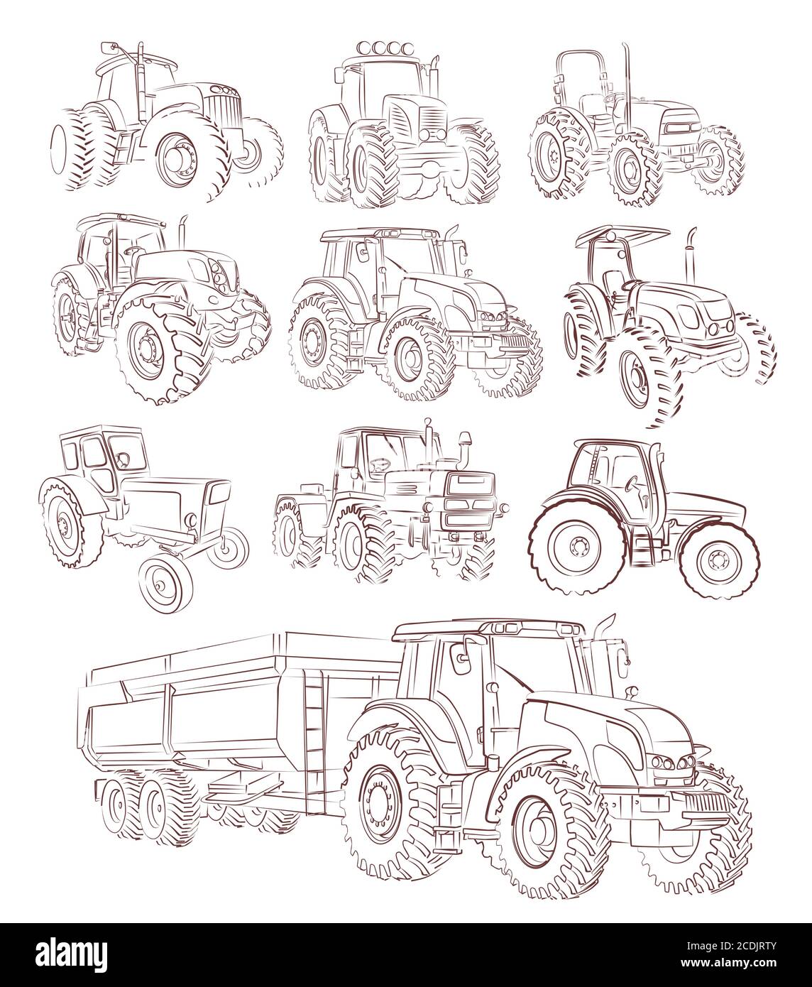 Tractor sketch Stock Vector Images - Alamy
