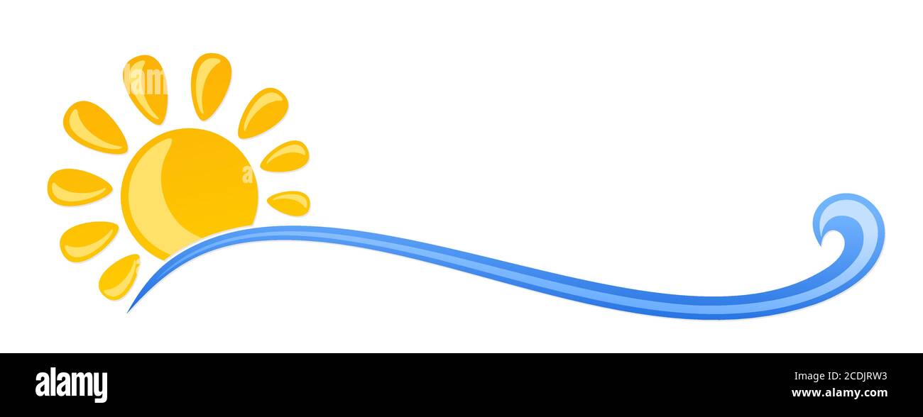 Sun and Blue Wave Symbol Stock Vector Image & Art - Alamy