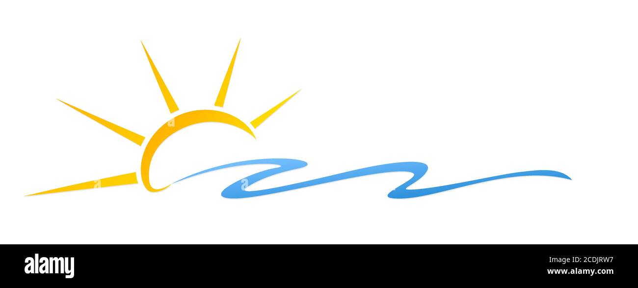 Sun and Blue Wave Symbol Stock Vector Image & Art - Alamy