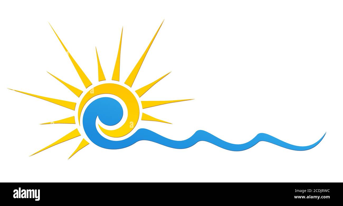 Sun and Blue Wave Symbol Stock Vector Image & Art - Alamy
