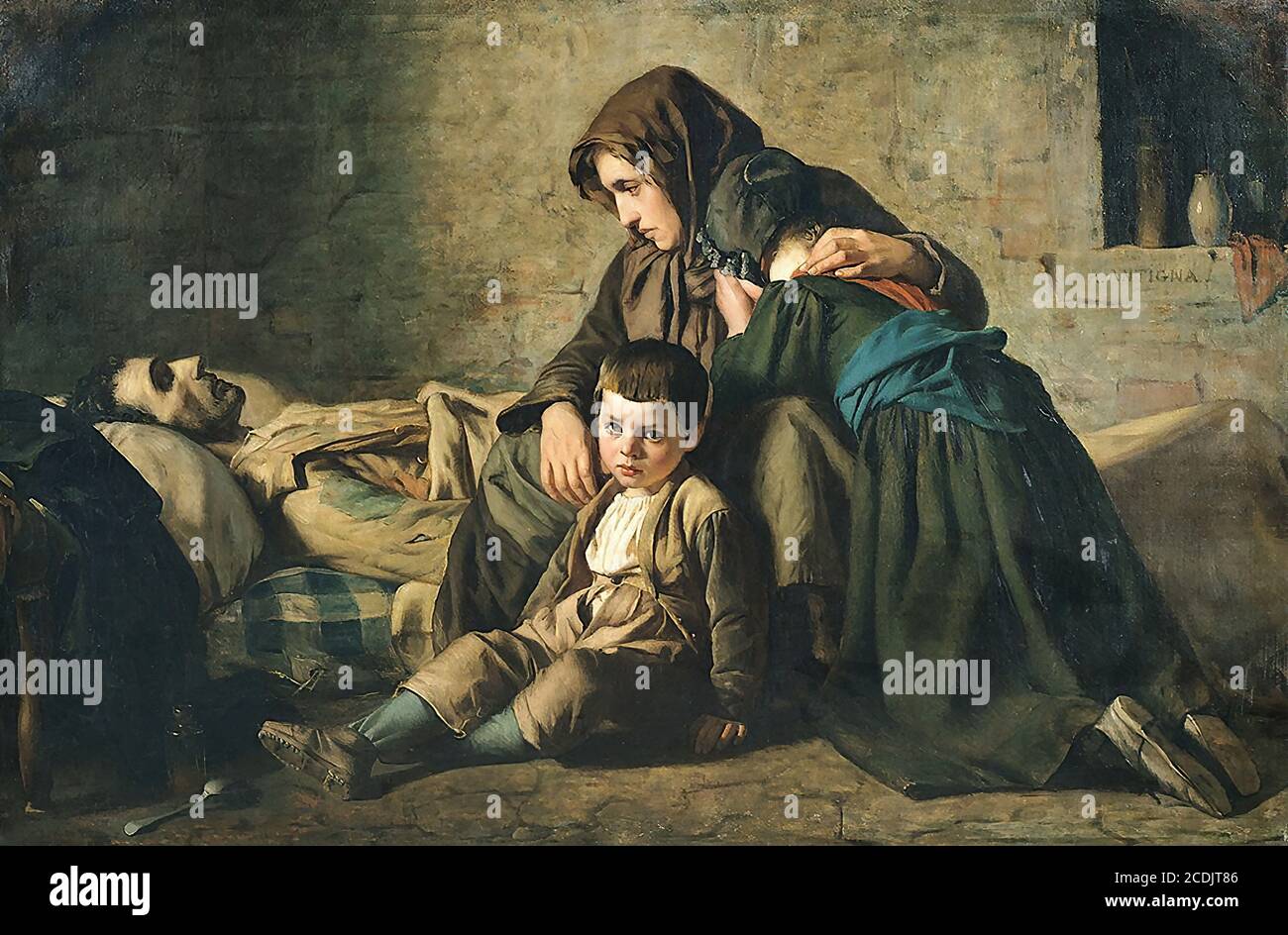 Antigna Alexandre - Death of a Pauper - French School - 19th and Early ...