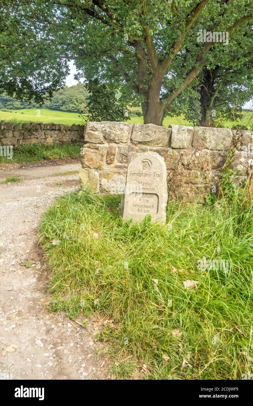 Waymarker sign post on the Sandstone trail long distance footpath ...