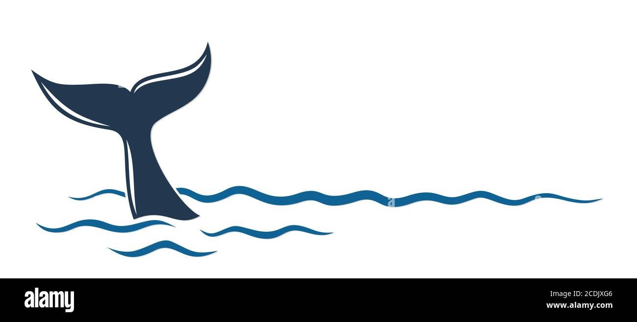 Whale symbol in the blue sea Stock Vector Image & Art - Alamy