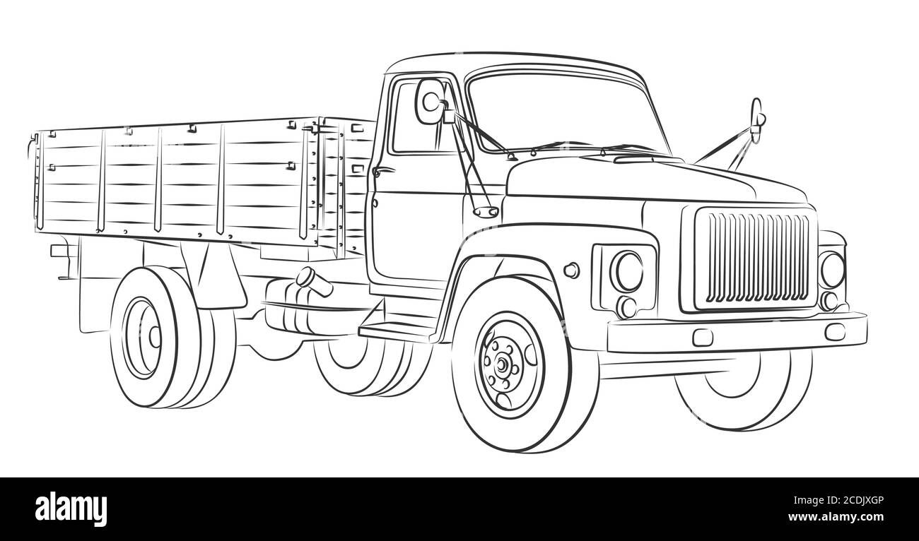 Jacked Up Truck Drawings