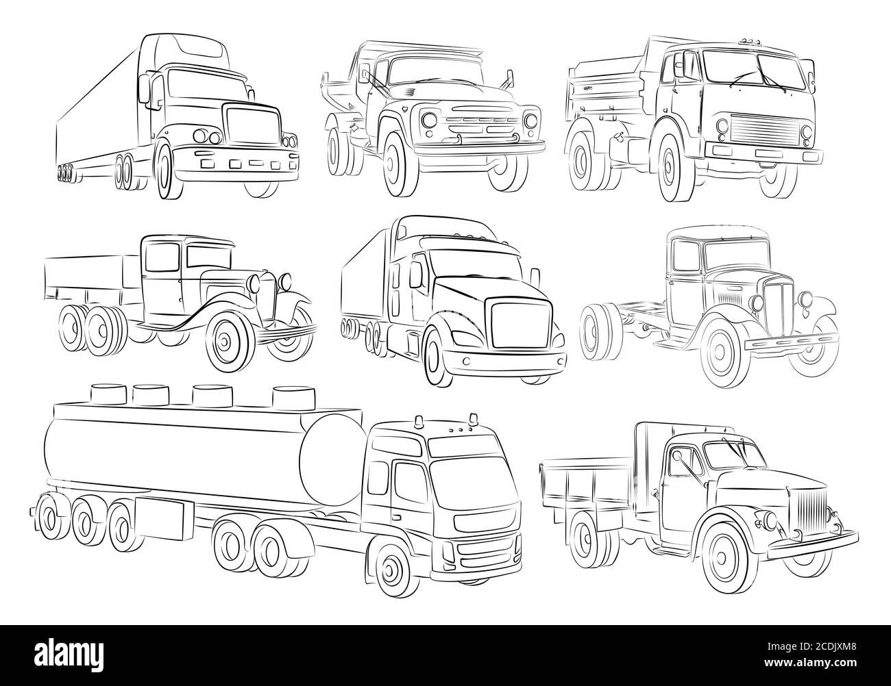 Retro fuel truck Black and White Stock Photos & Images - Alamy