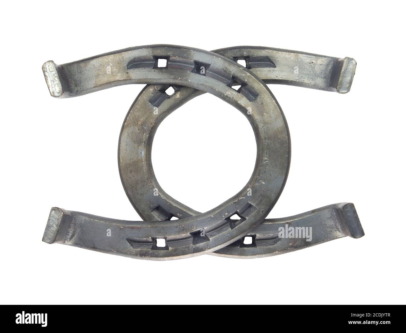 Two horseshoe isolated on white Stock Photo - Alamy