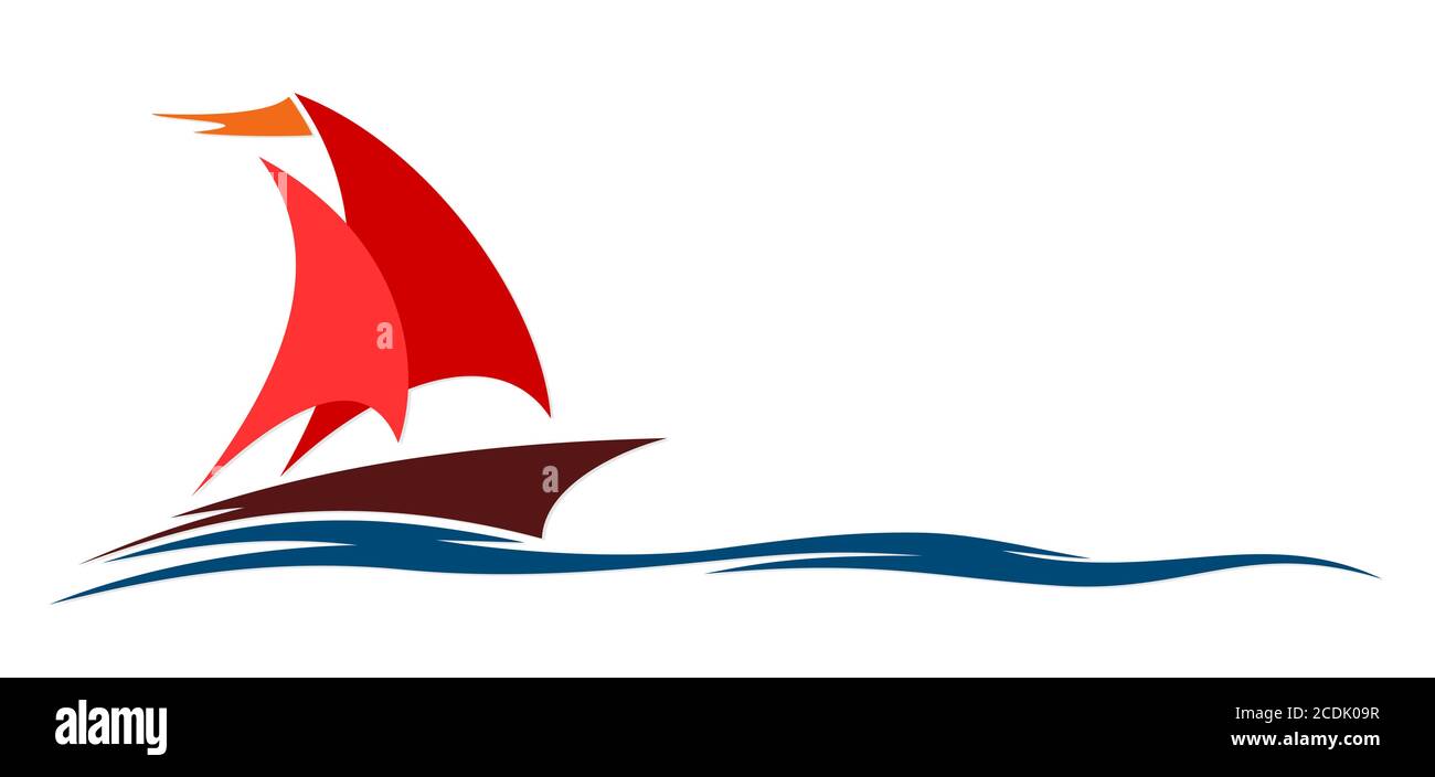 Symbol of red sailing in the sea Stock Vector Image & Art - Alamy