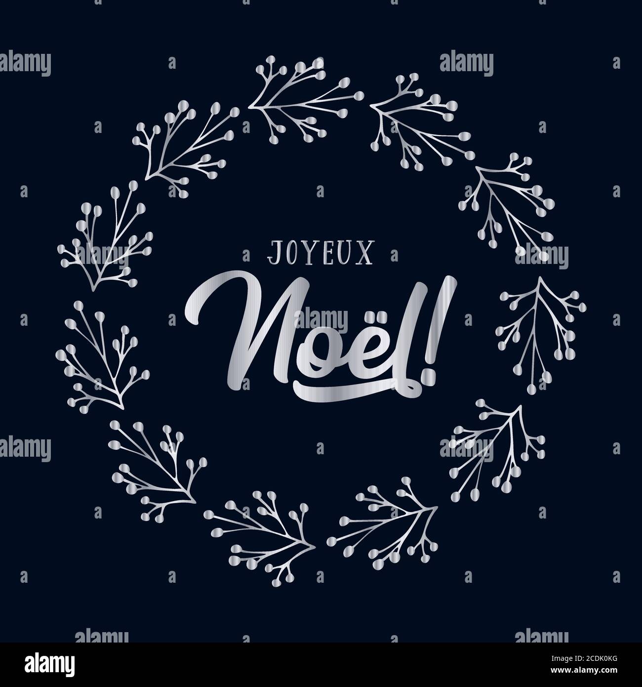 Joyeux Noel quote in French with wreath, as logo or header. Translated ...