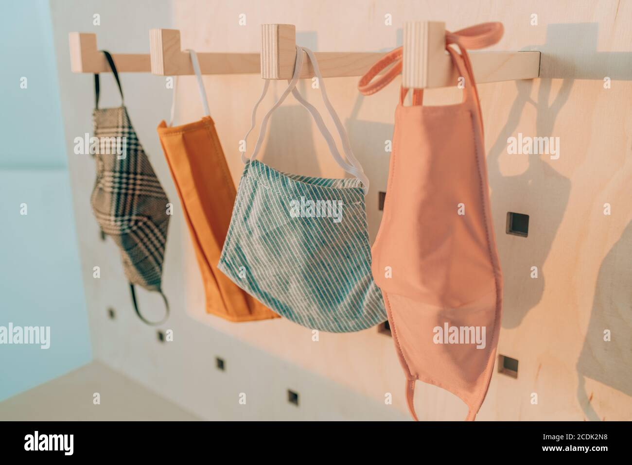 Face masks selection for corona virus prevention. Different patterns ...